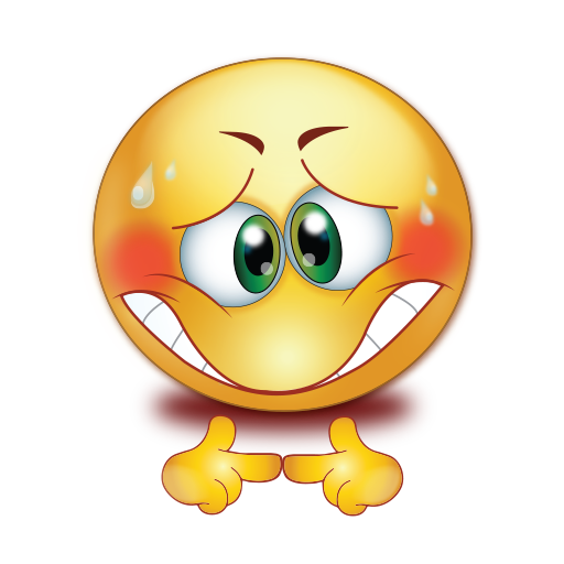 Shy Red Sweating Face With Touching Fingers Emoji