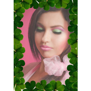 Your Photo On A Background Of Green Plant Photo Effect