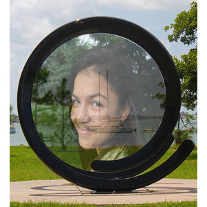 Your Picture On A Circular Statue In The Street Photo Effect