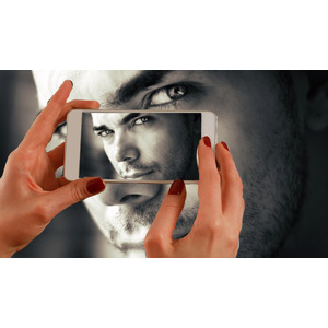 Your Picture On Mobile In Front Of And Behind Photo Effect